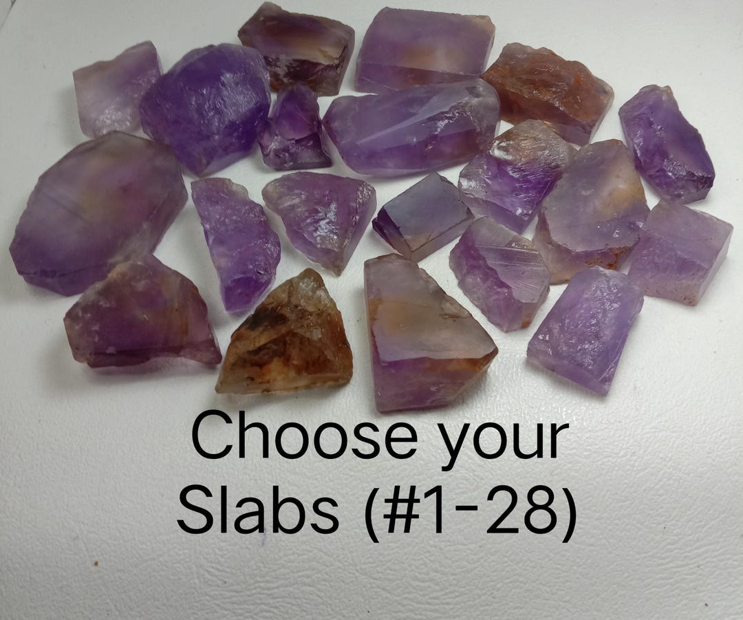 Natural Ametrine Gemstone Slab (#1–28) – Amethyst & Citrine Combination ...