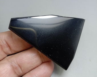 Black Onyx Polished Slab Black Stone Slab Black Chalcedony Lapidary ...