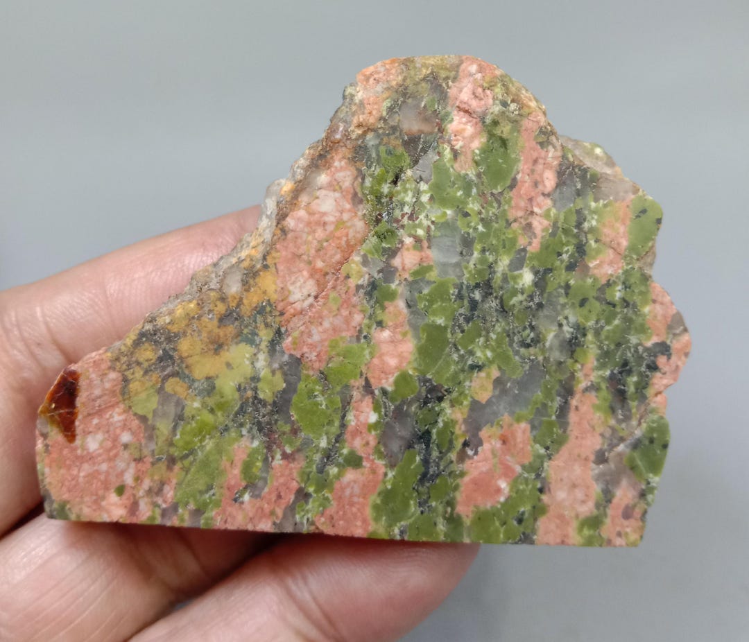 Unakite - Natural Unakite Jasper Slab - Lapidary Slab -green Epidote ...