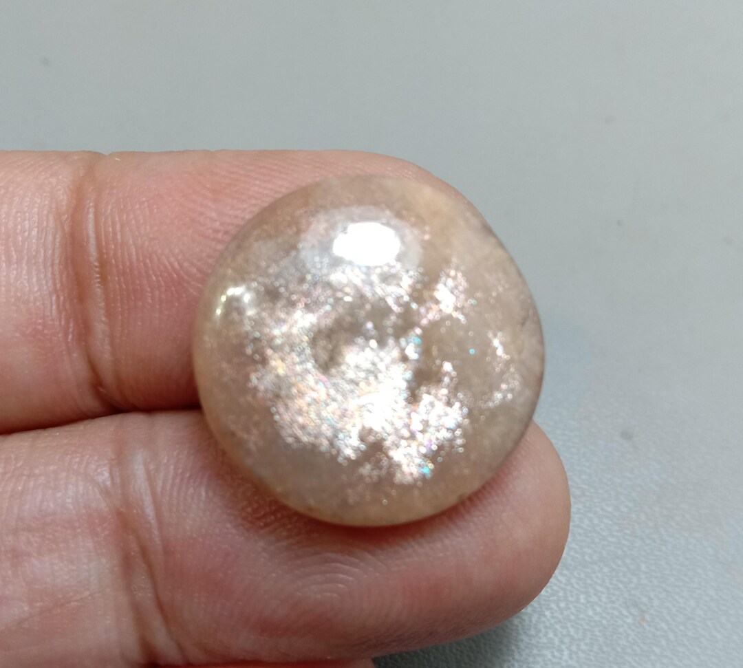 Sunstone - Shiny Crystal - Natural Sunstone Cabochon Round Shape 14 ...