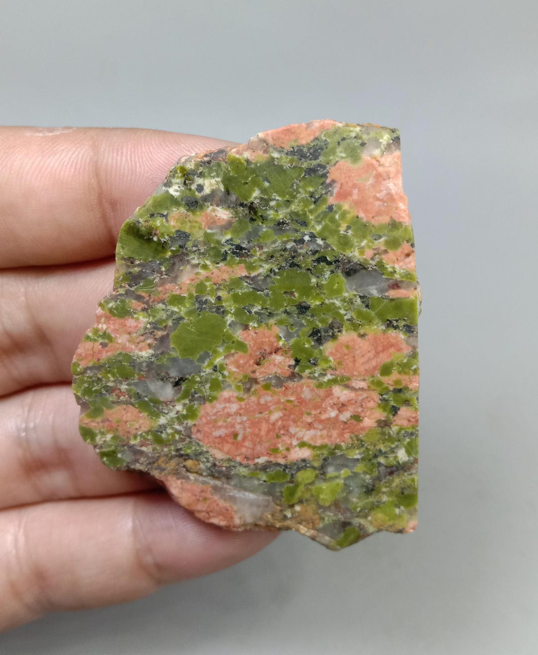 Unakite - Natural Unakite Jasper Slab - Lapidary Slab -green Epidote ...