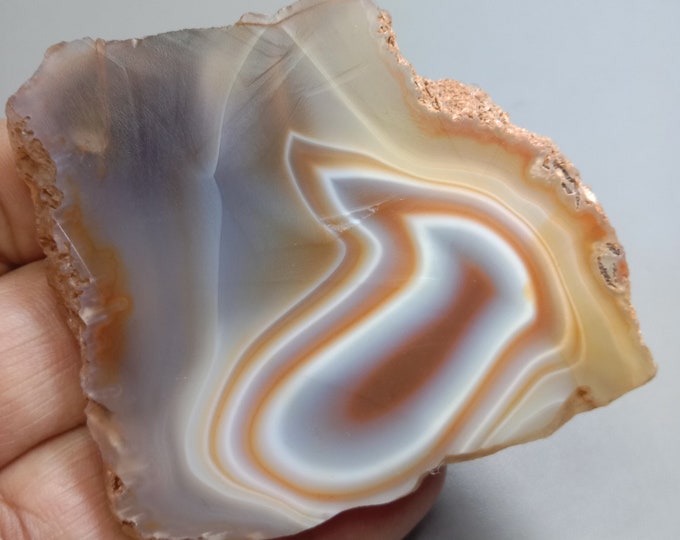 Red Banded Agate Slab - Rare Banded Agate - Lapidary Slab Unpolished ...