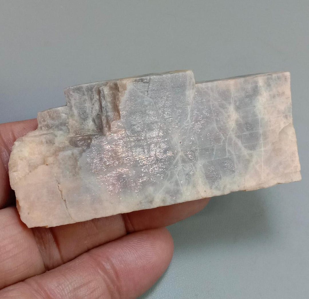 Sunstone - Natural Rainbow Lattice Sunstone Unpolished Slab 179.00ct ...