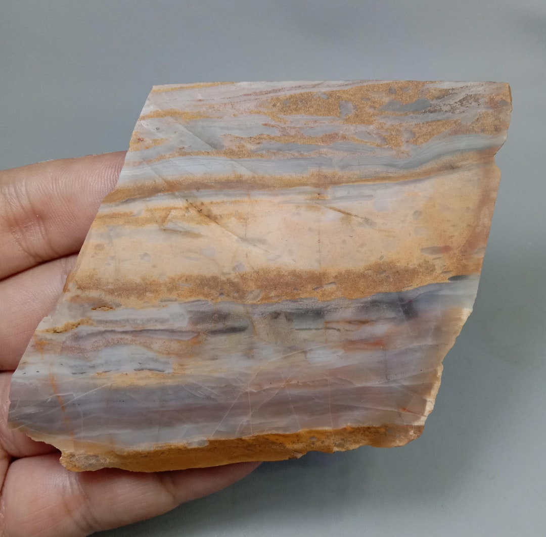 Jasper - Pink Banded Crystal - Raw Stone Slab- Natural Banded Jasper ...