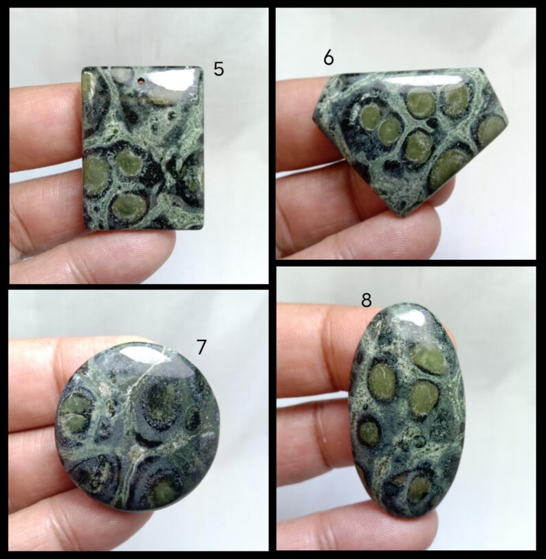 Kambaba Jasper Cabochon: Natural Crocodile Jasper for Jewelry Making ...