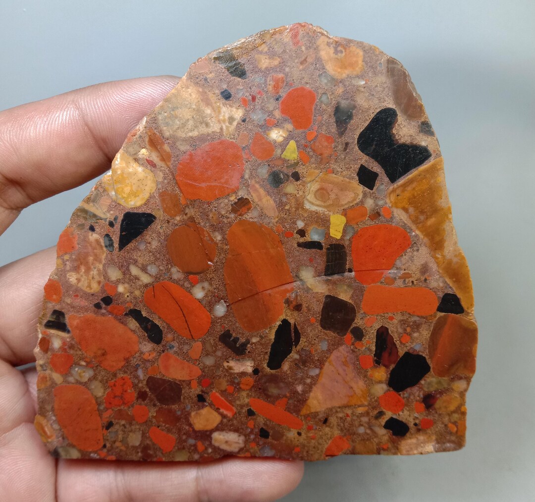 Red Jasper Pudding Stone Conglomerate Stone Slab- 534.00ct 80x80x5mm - Etsy