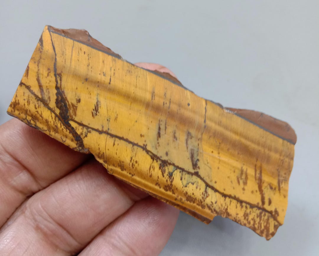 Tiger Eye - Tiger Eye Raw Unpolished Slab - Lapidary Supplies - Natural ...