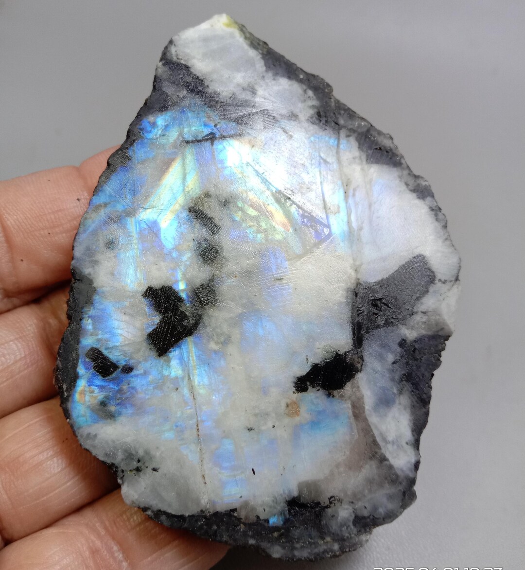 Natural Rainbow Moonstone Slab: Raw Gemstone, 397 Carats (80x60x7mm) - Etsy