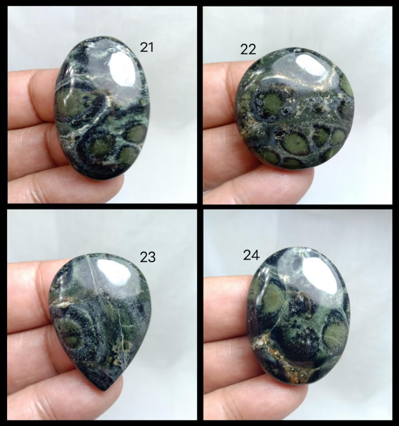 Kambaba Jasper Cabochon: Natural Crocodile Jasper for Jewelry Making ...