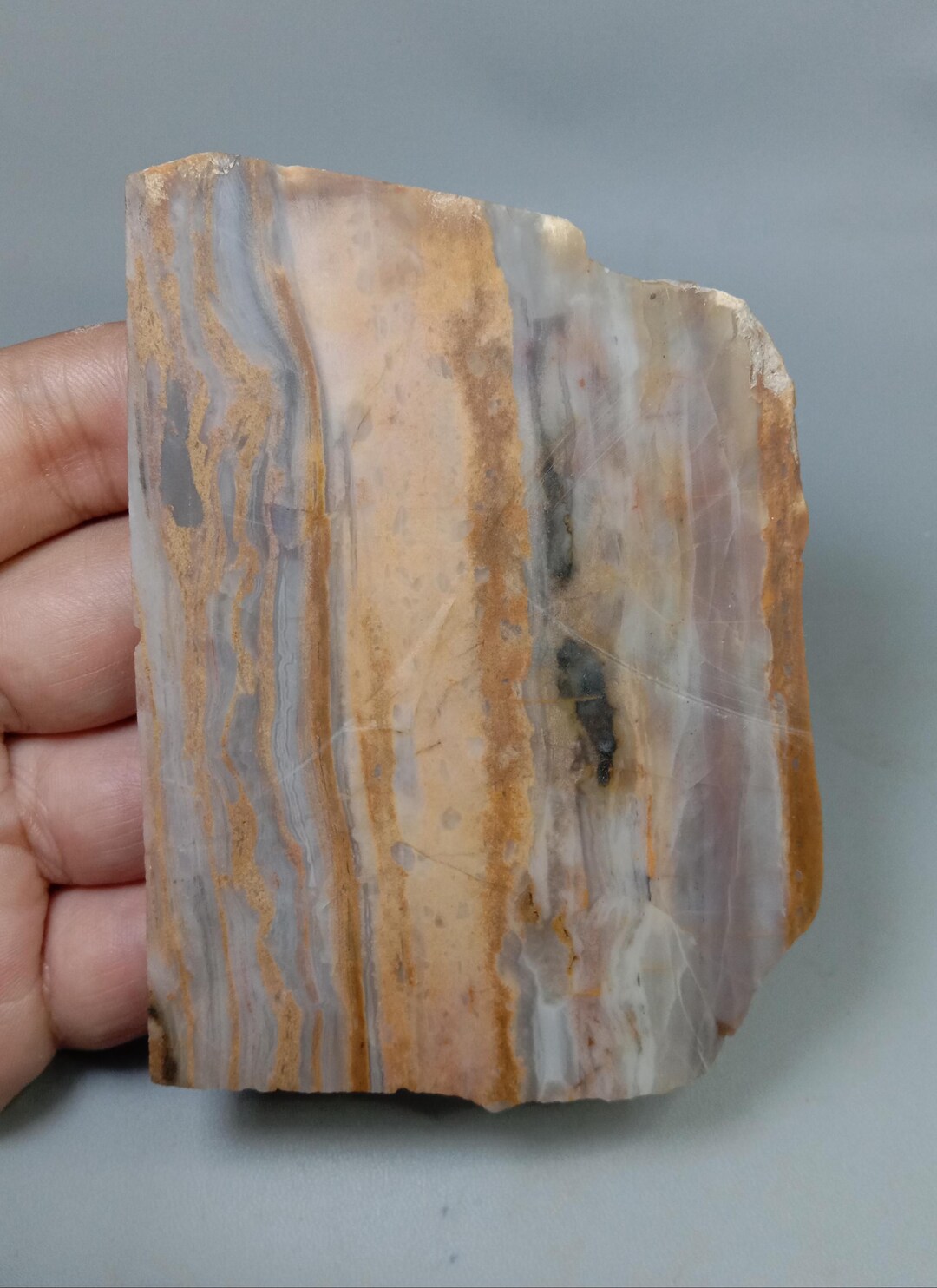Jasper - Pink Banded Crystal - Raw Stone Slab- Natural Banded Jasper ...