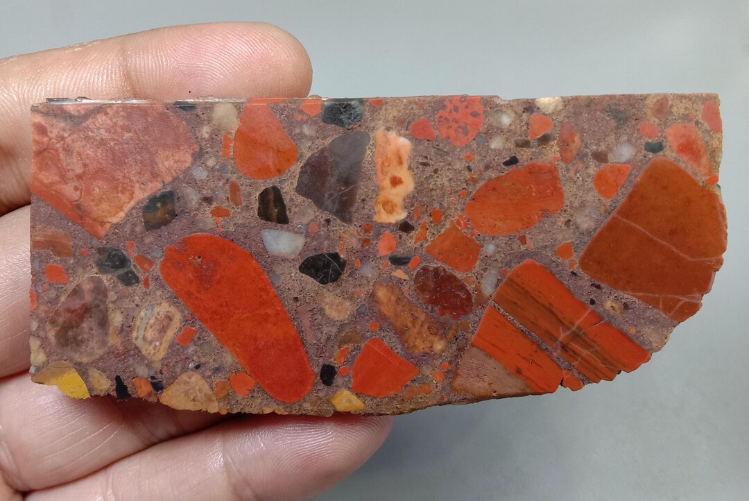 Red Jasper Pudding Stone Conglomerate Stone Slab 242.00ct 80x36x5mm - Etsy