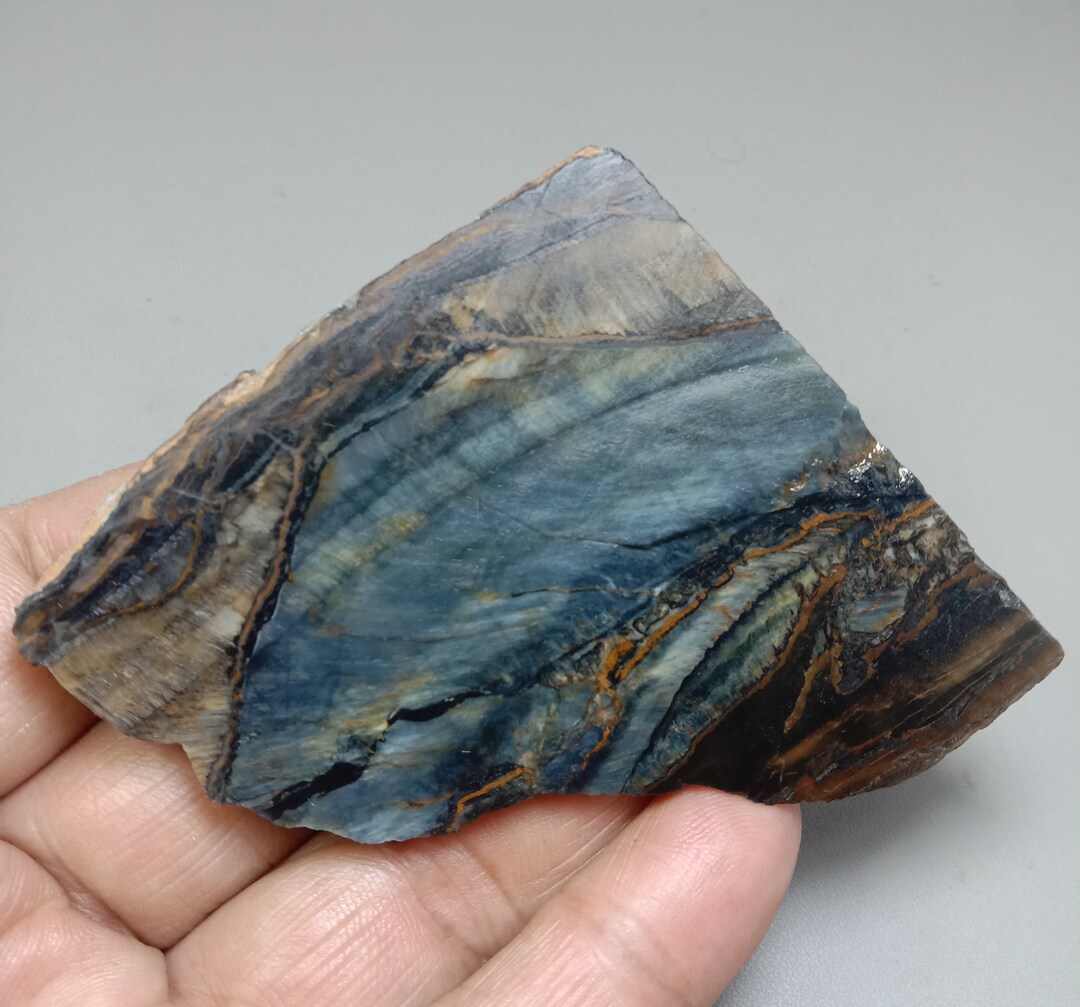 Tiger Eye blue Hawks Eye Unpolished Slab Blue Tiger Eye Lapidary Rough ...
