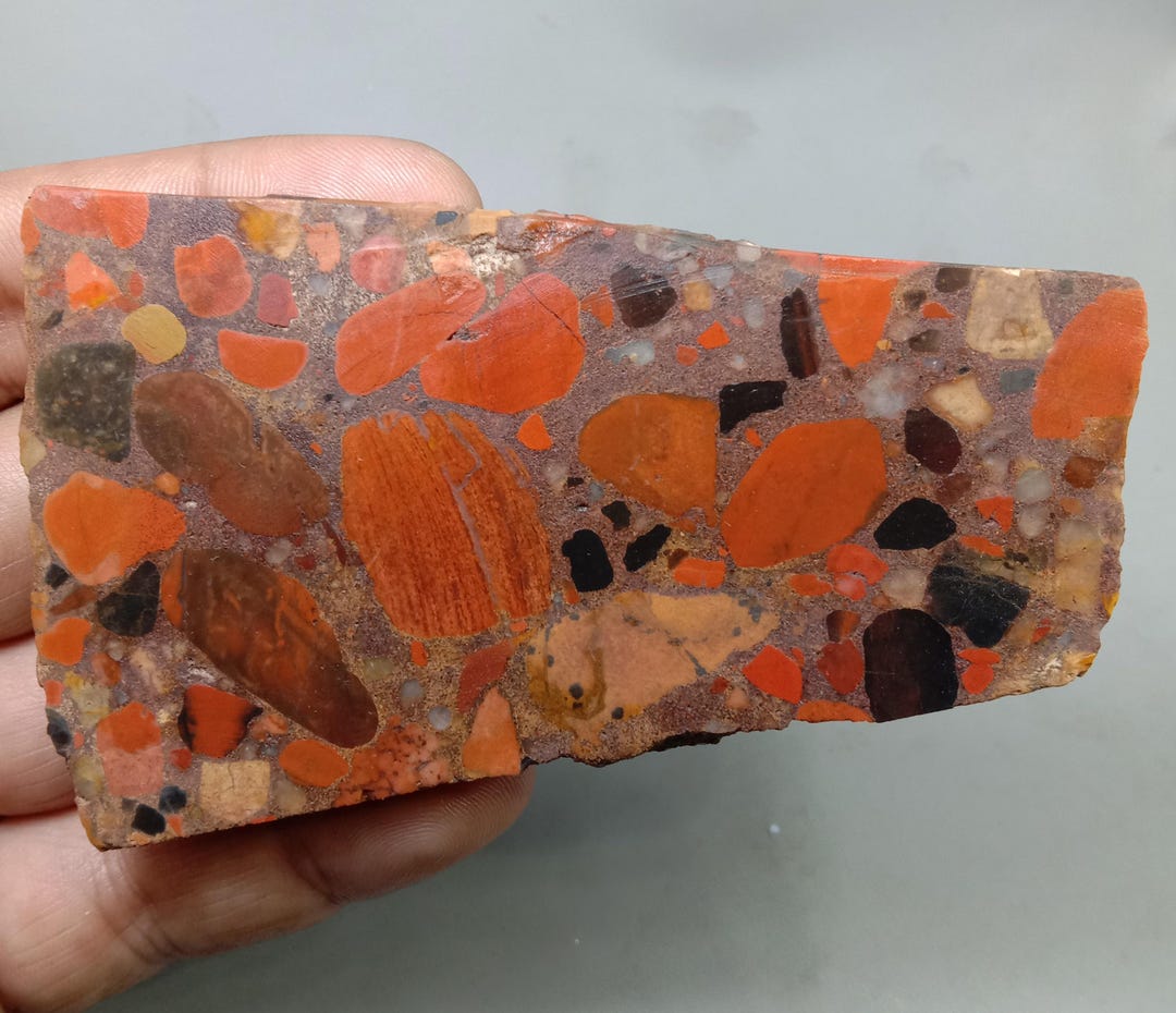 Red Jasper Pudding Stone Conglomerate Stone Slab- 352.00ct 80x45x7mm - Etsy