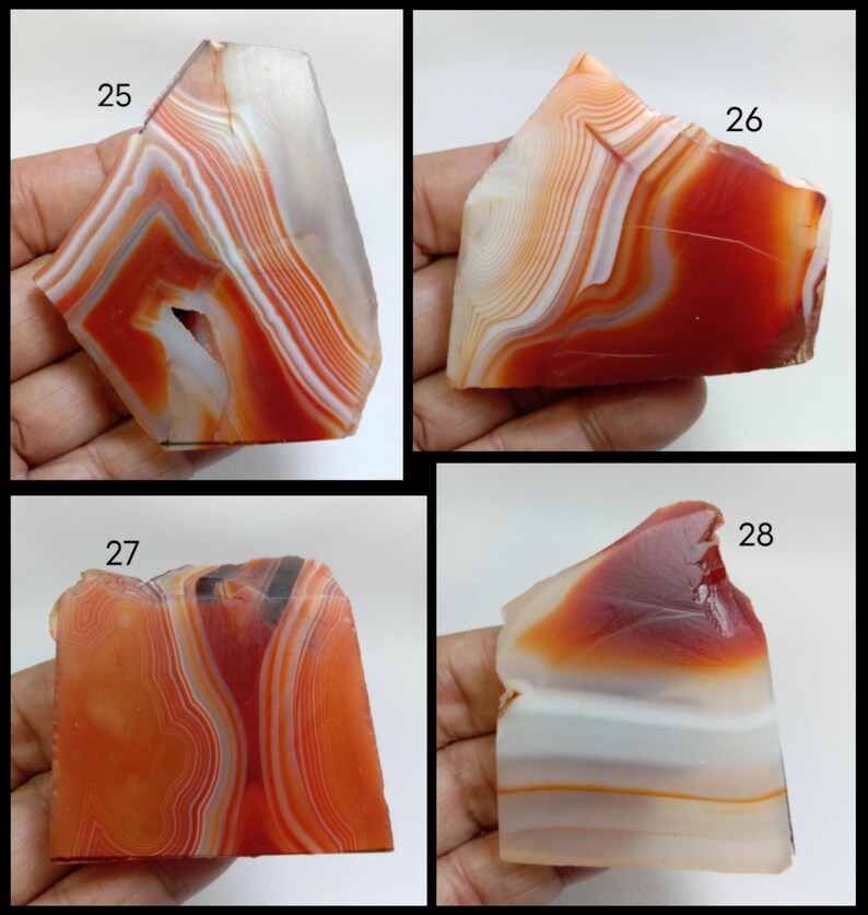 Red Banded Agate Slab – Natural Agate Slabs (#1–44) for Jewelry Making ...