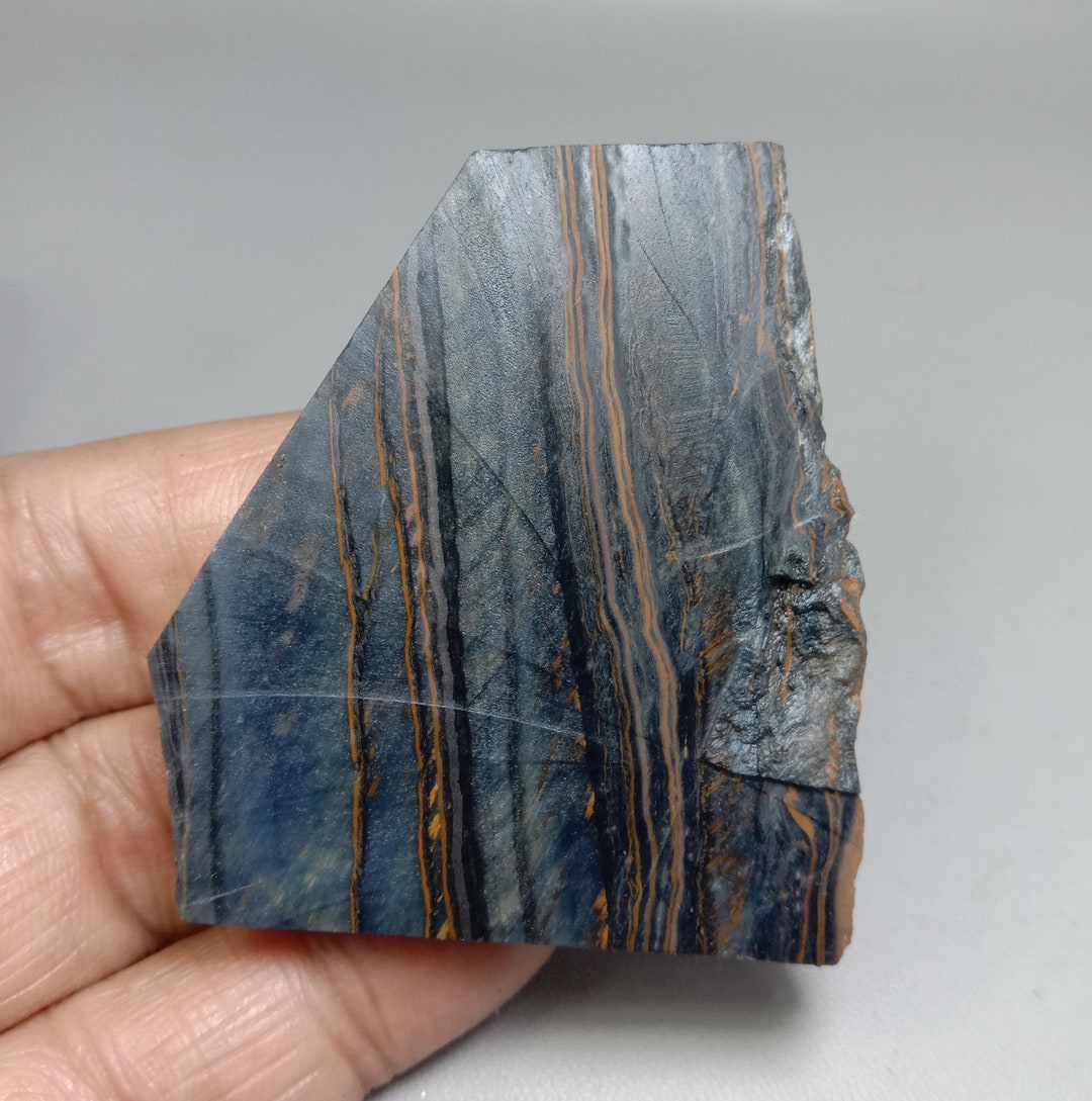 Tiger Eye blue Hawks Eye Unpolished Slab Blue Tiger Eye Lapidary Rough ...