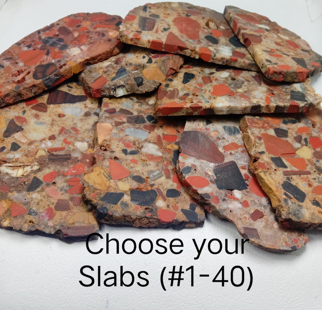 Natural Red Jasper Pudding Stone (#1-40) - Conglomerate Stone Jewelry ...