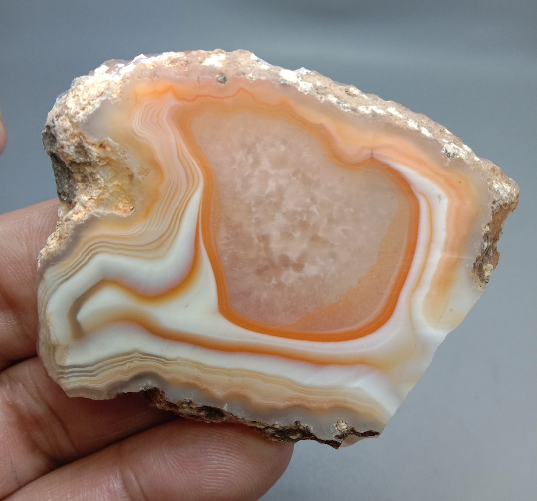 Red Banded Agate Slab Rare Banded Agate Lapidary Slab Unpolished ...