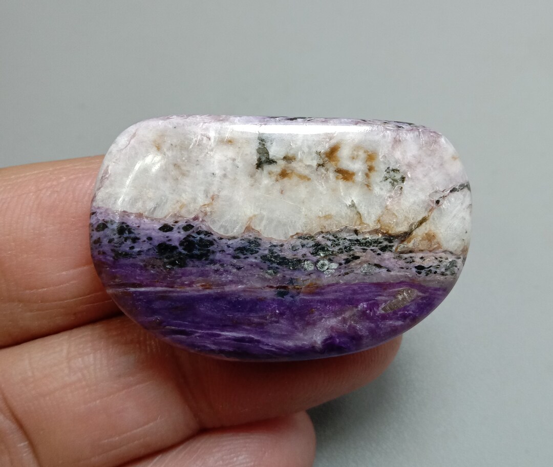 Charoite Charoite Cabochon Russian Charoite Natural Charoite Fancy Shape 57.00ct. 40x26x5mm - Etsy