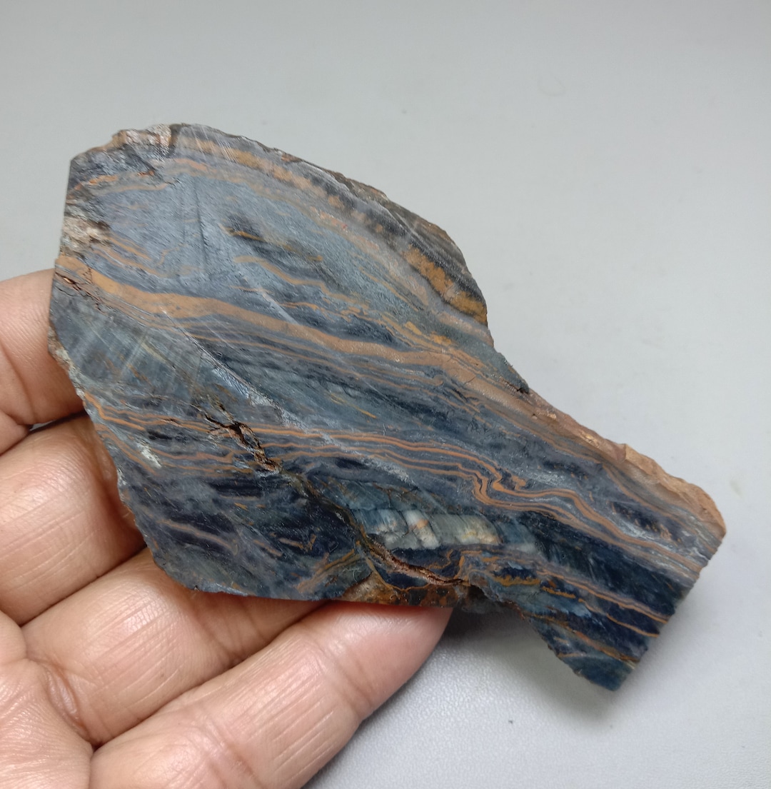 Tiger Eye blue Hawks Eye Unpolished Slab Blue Tiger Eye Lapidary Rough ...