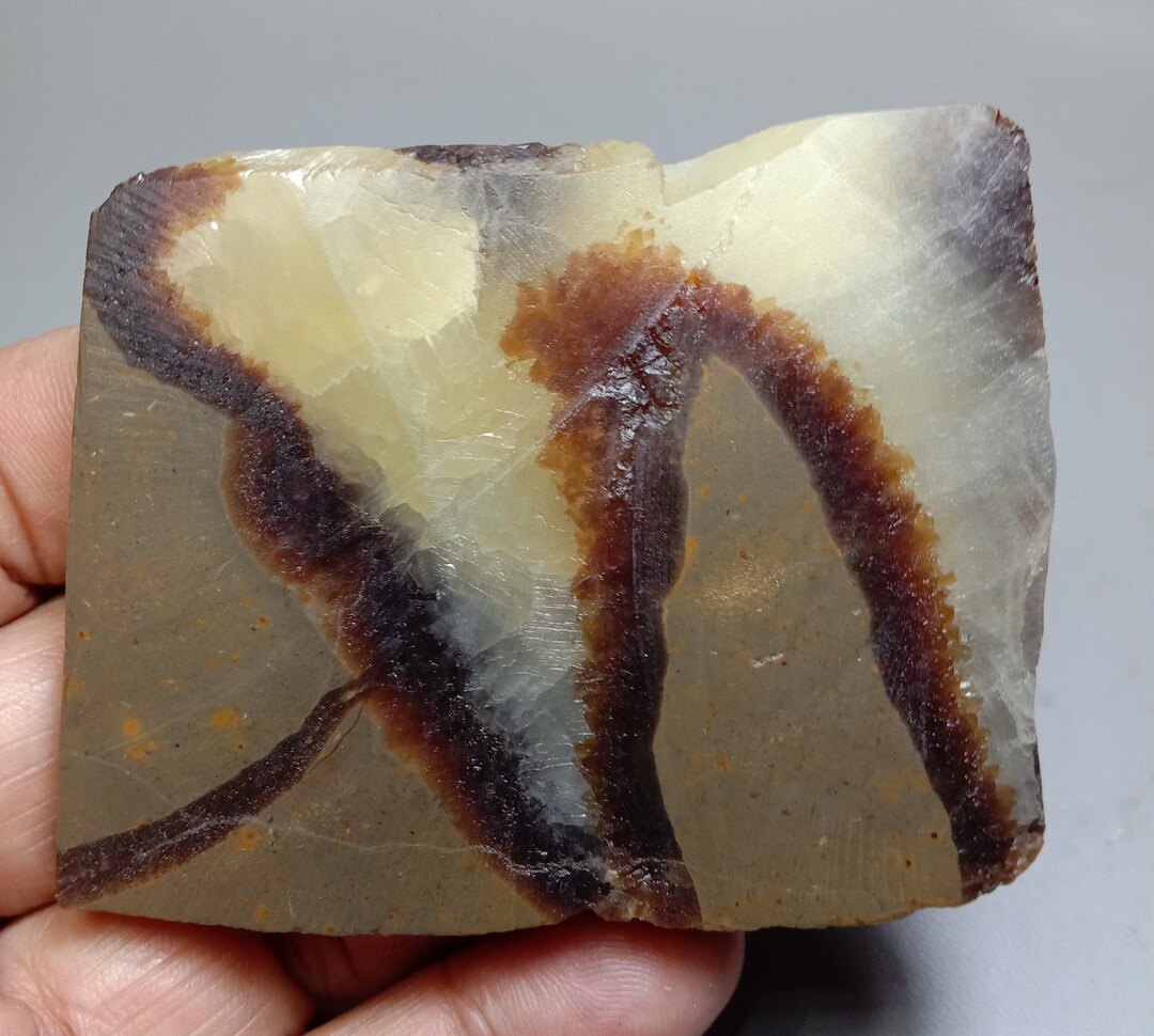 Septarian - Yellow Calcite Slab - Lapidary Rough Slab Specimen -natural ...