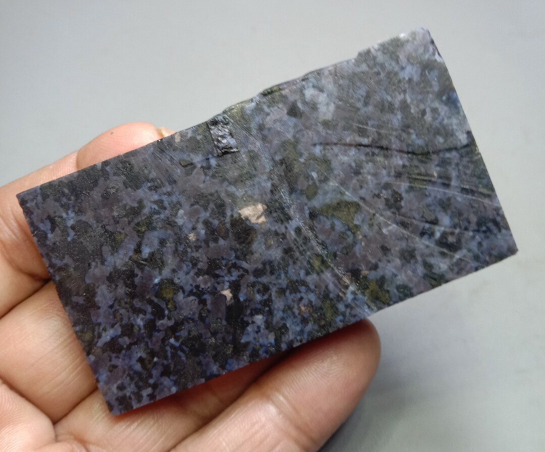 Mystic Merlinite Slab - Indigo Gabbro Raw Lapidary Slab Rough Slice 300 ...