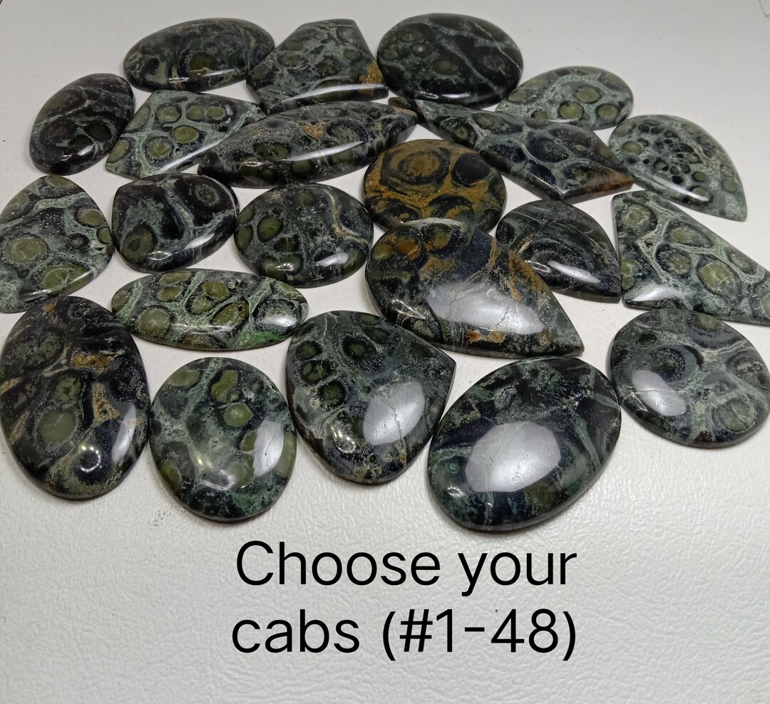 Kambaba Jasper Cabochon: Natural Crocodile Jasper for Jewelry Making ...
