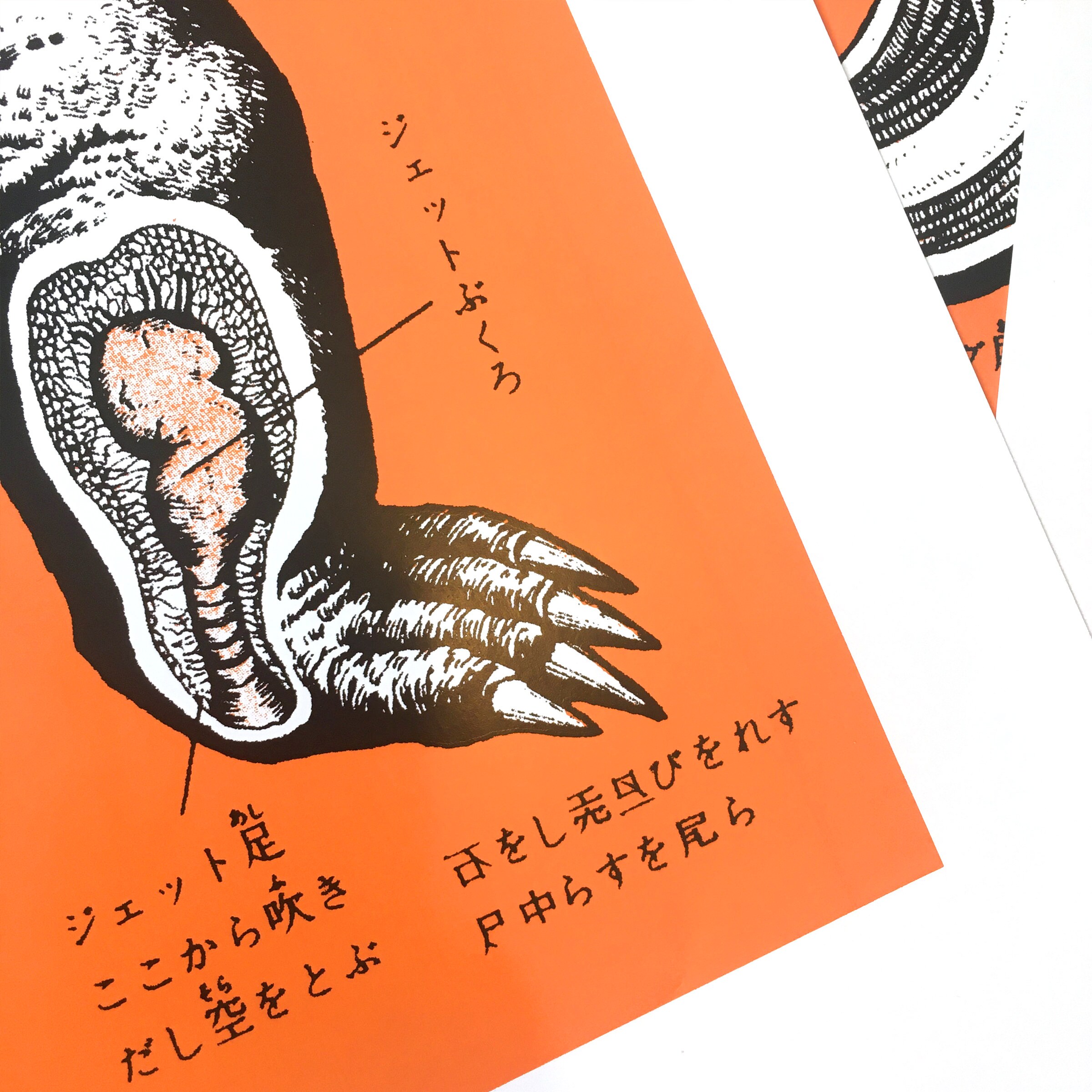 KAIJU : GAMERA ANATOMY Large Screenprint Orange Poster A2 - Etsy