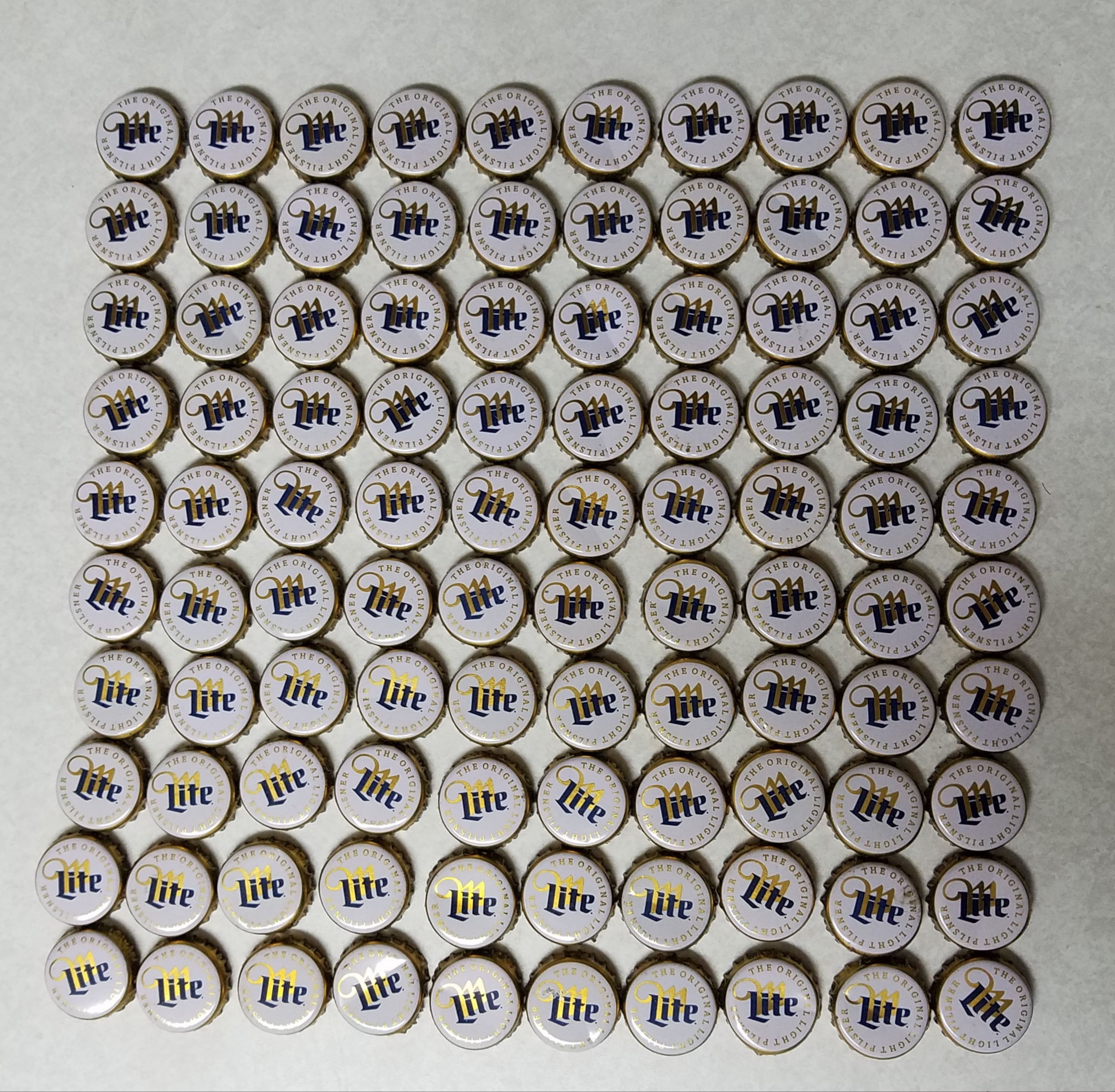 100 Qty of Miller Lite Bottle Caps - Etsy
