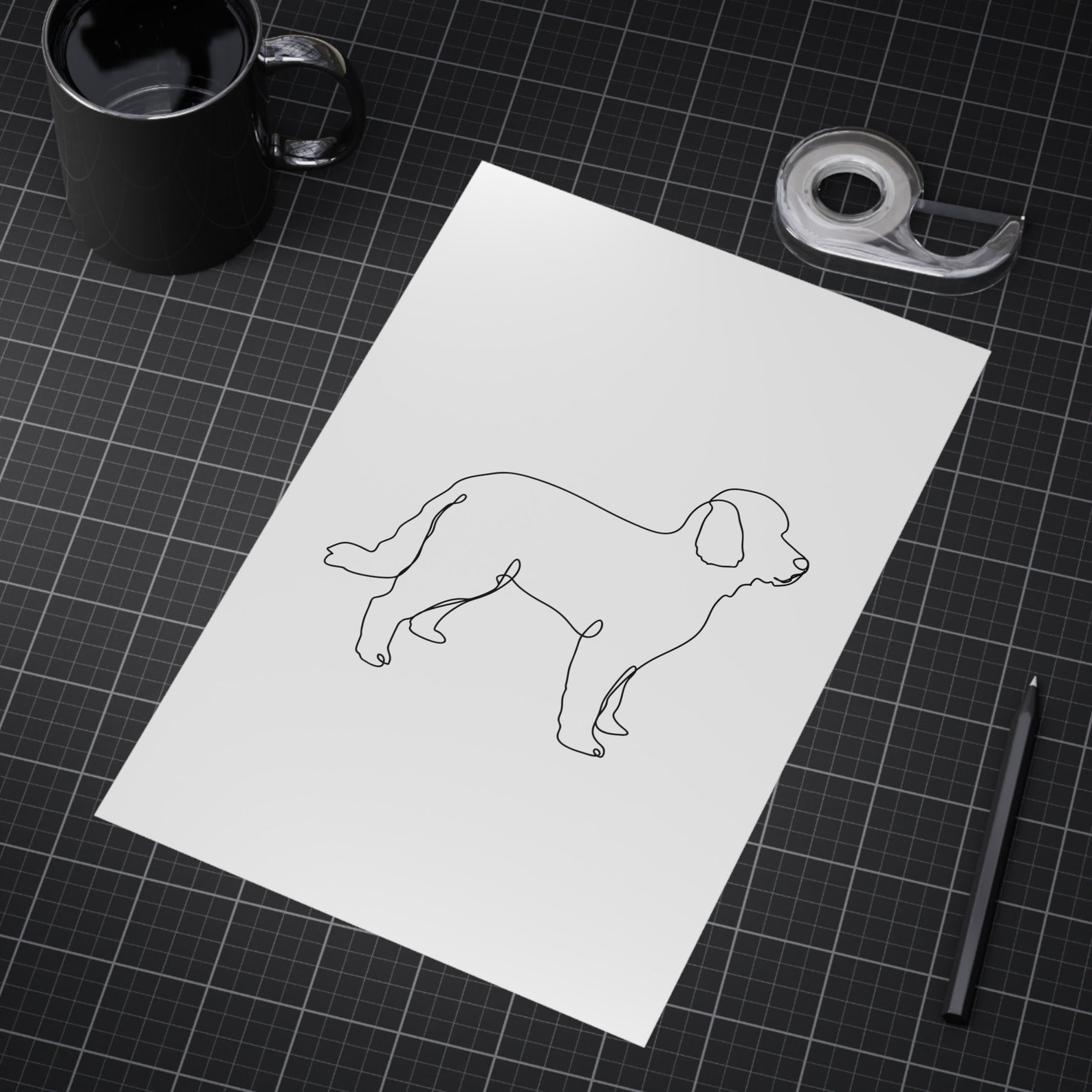 Labradoodle Line Art Wall Print Made for Dog Lovers - Etsy
