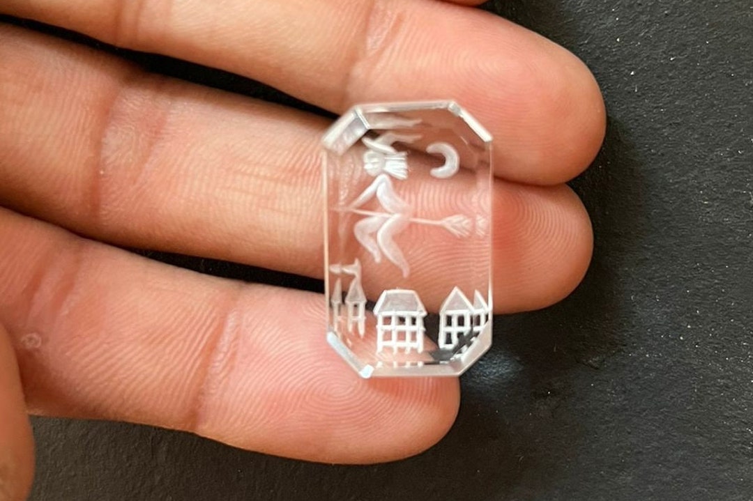 Rock Crystal Intaglio Carving Engraved Gem Crystal Quartz - Etsy