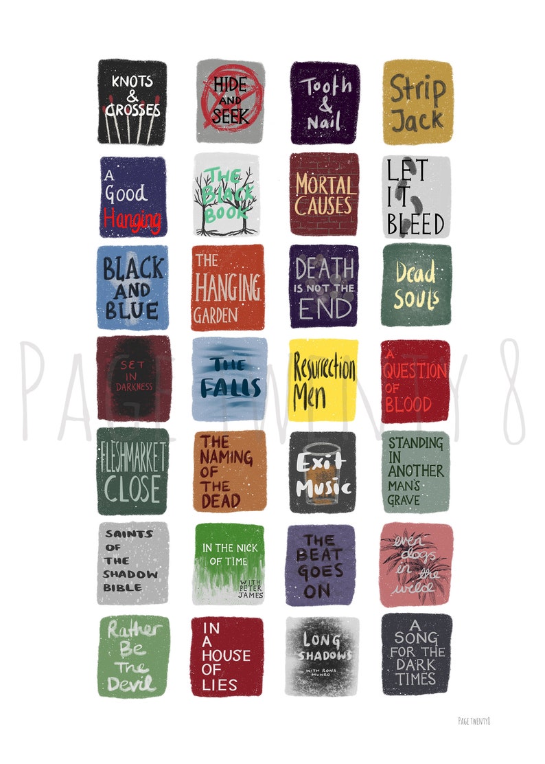 Rebus Complete Collection | Ian Rankin Book Covers Poster | Library Art ...