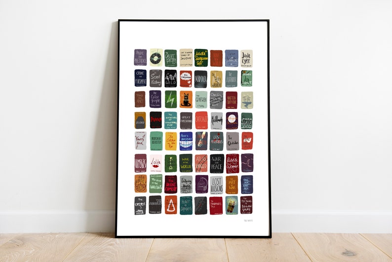 Classic Books Library Poster Book Covers Art Penguin | Etsy