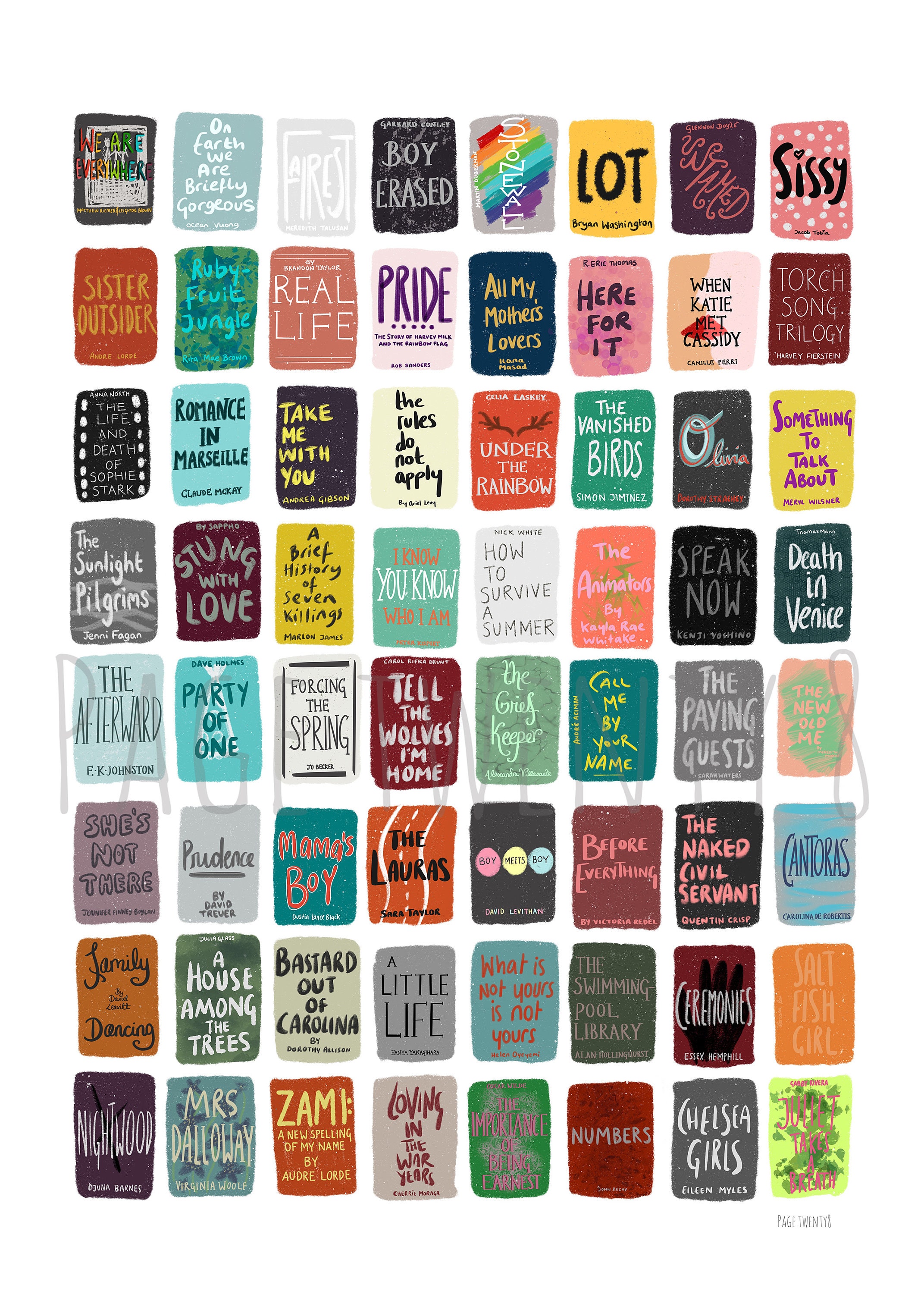 LGBTQA Books Book Covers A3 Poster LGBTQ Art Inclusive Books Library ...