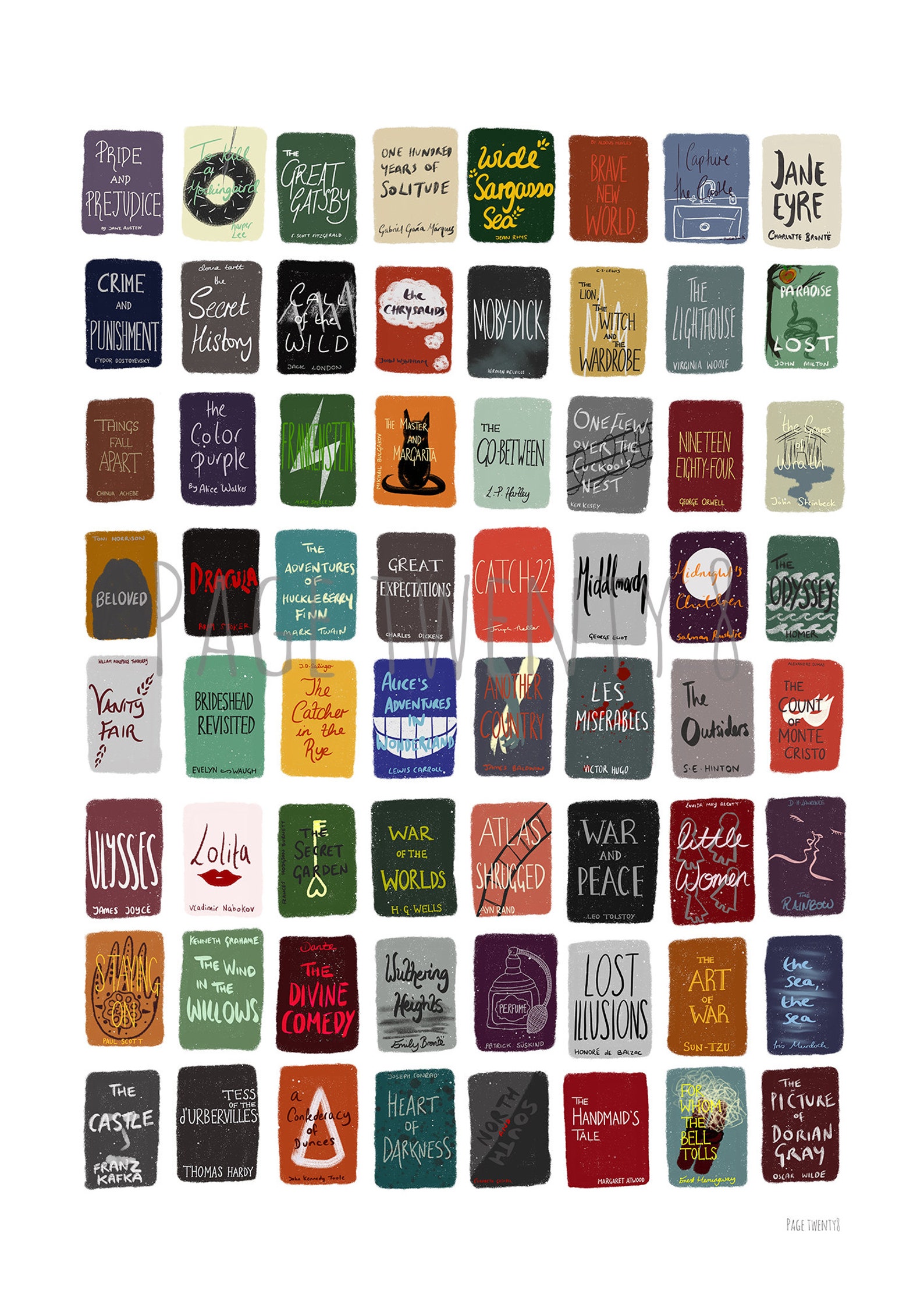 Classic Books Library Poster Book Covers Art Penguin | Etsy