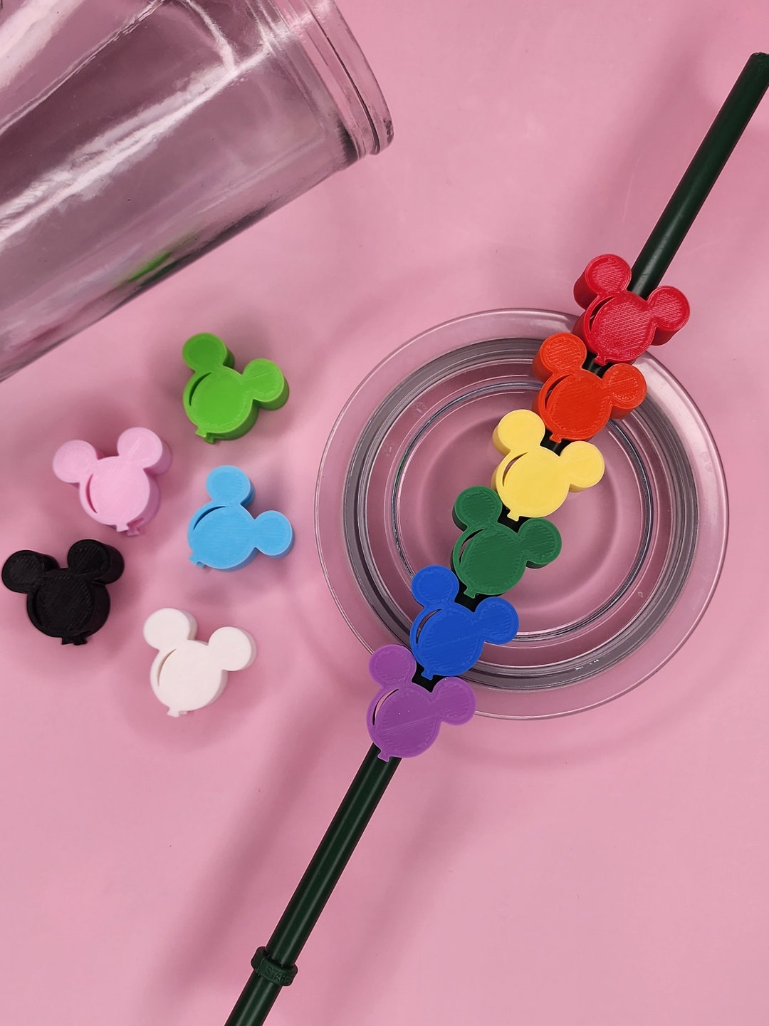 Mouse Straw Topper, Mickey Balloon Straw Buddy, Mouse Balloon Straw ...