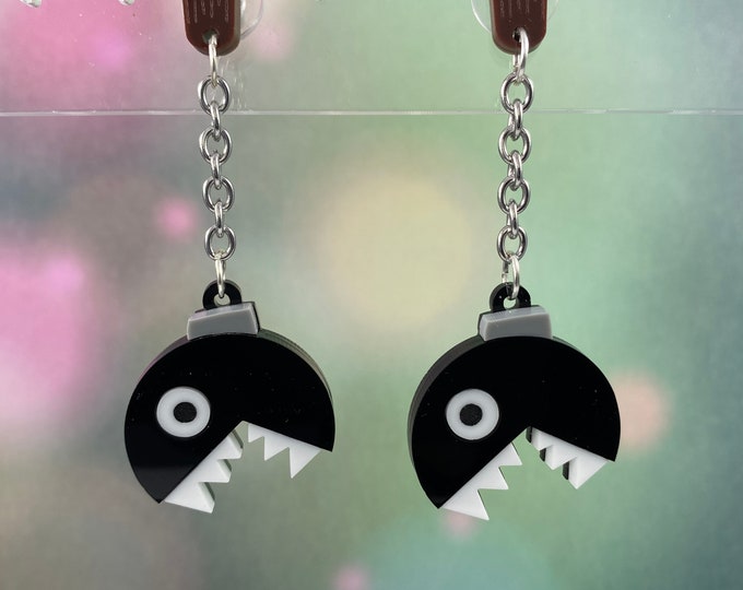 Chain Chomp Dangle Earrings - Etsy