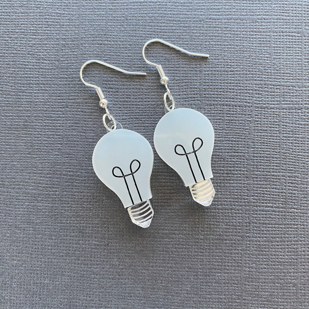 UV Reactive Light Bulb Dangle Earrings - Etsy