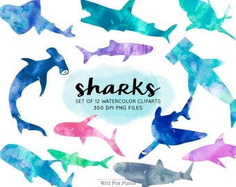 Watercolor Shark Png - Etsy