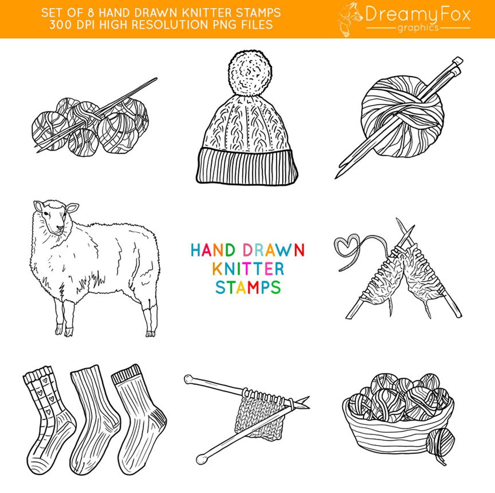 Knitting Hands Drawing