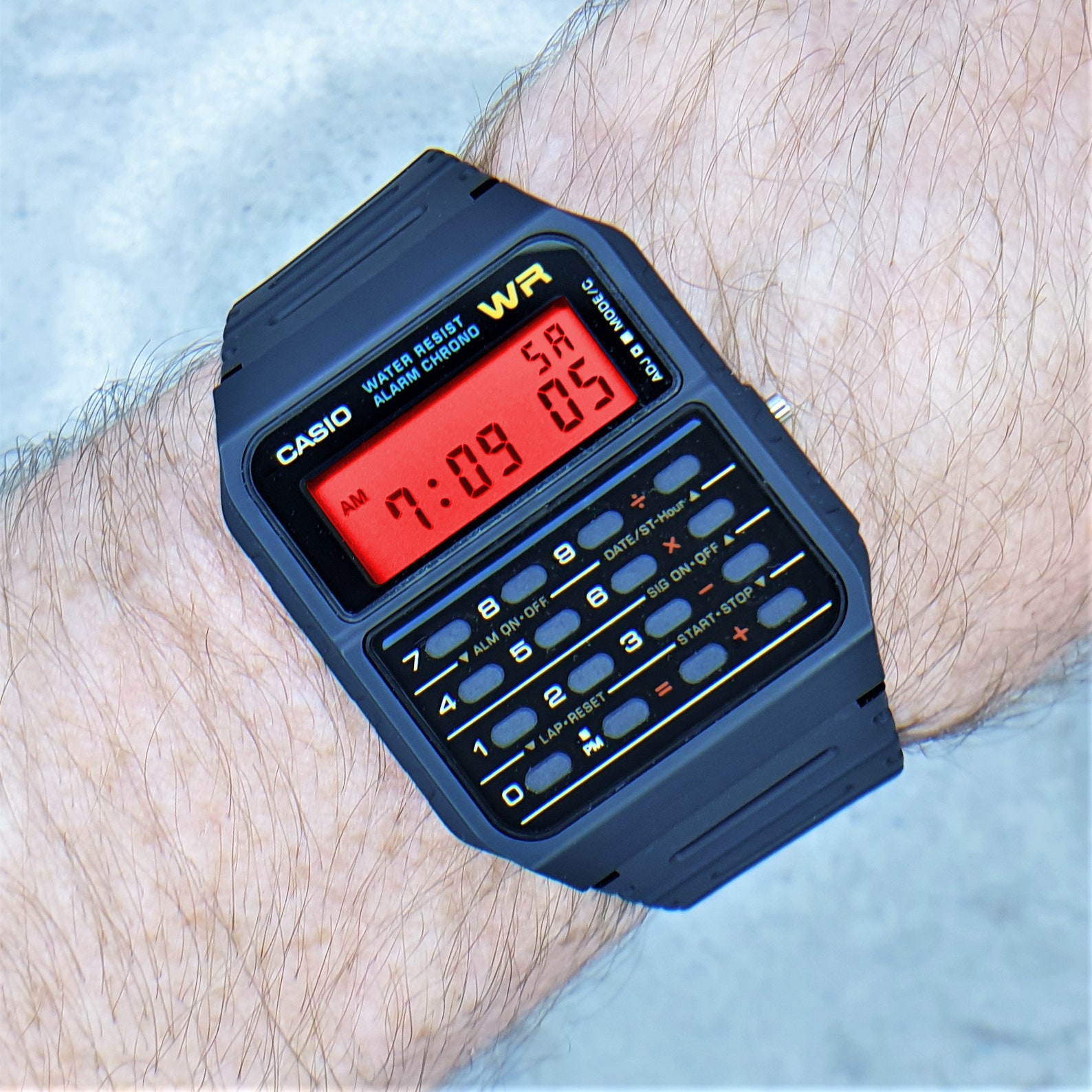 Casio Calculator Watch with Databank and Red Screen Mod | Etsy