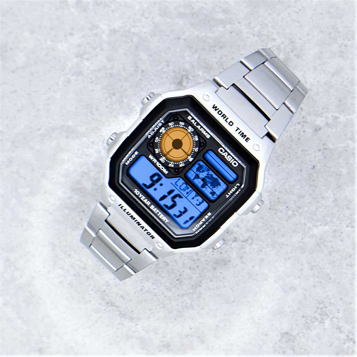 Casio World Time Watch With TWO Colour Screen Mod Pick Your | Etsy UK