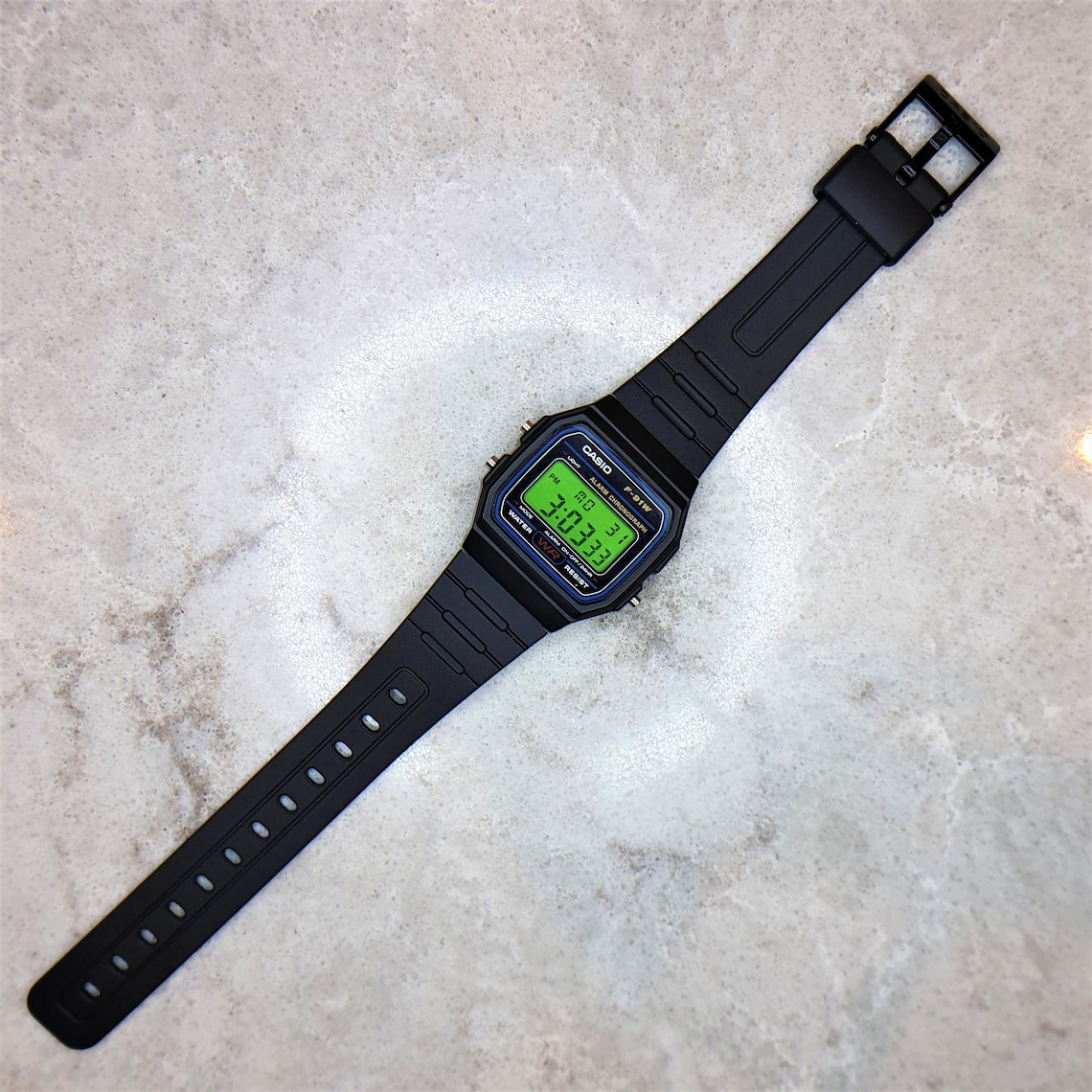 Casio Watch with Lime Green Screen Mod F-91W The Limey | Etsy