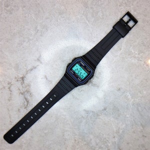 Casio Watch With Turquoise Screen Mod (F-91W), the Liberty - Etsy