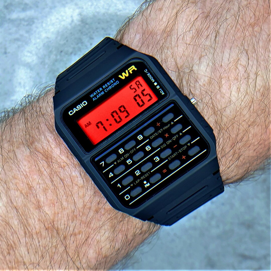 Casio Calculator Watch With Red Screen Mod (CA-53W-1ER) - Etsy