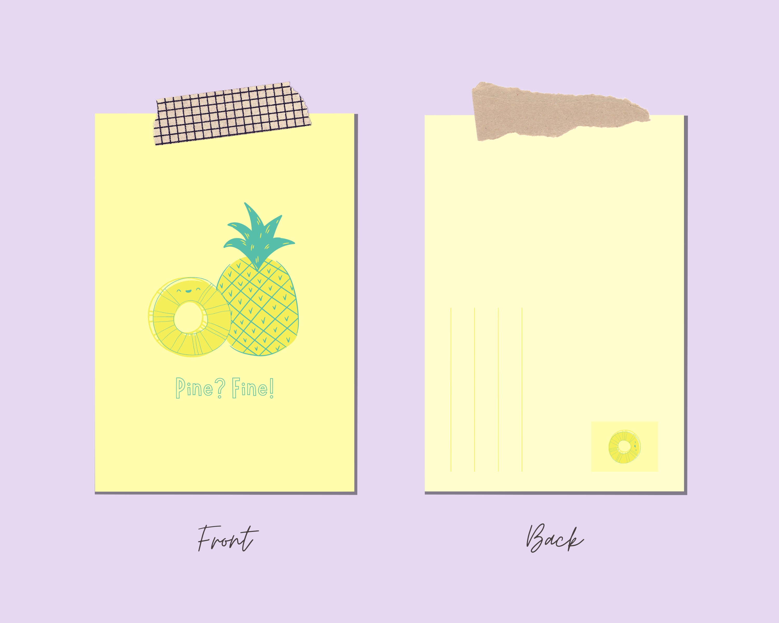 Pineapple Post Card | Pine Fine | Printable Art | Pineapples Postcards ...