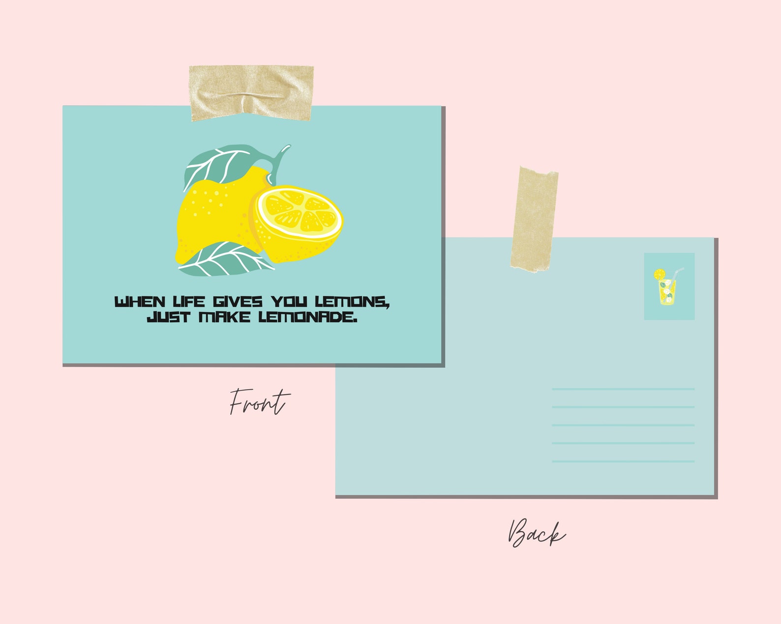 Lemon Quote Post Card | When Life Gives You Lemons Make Lemonade ...