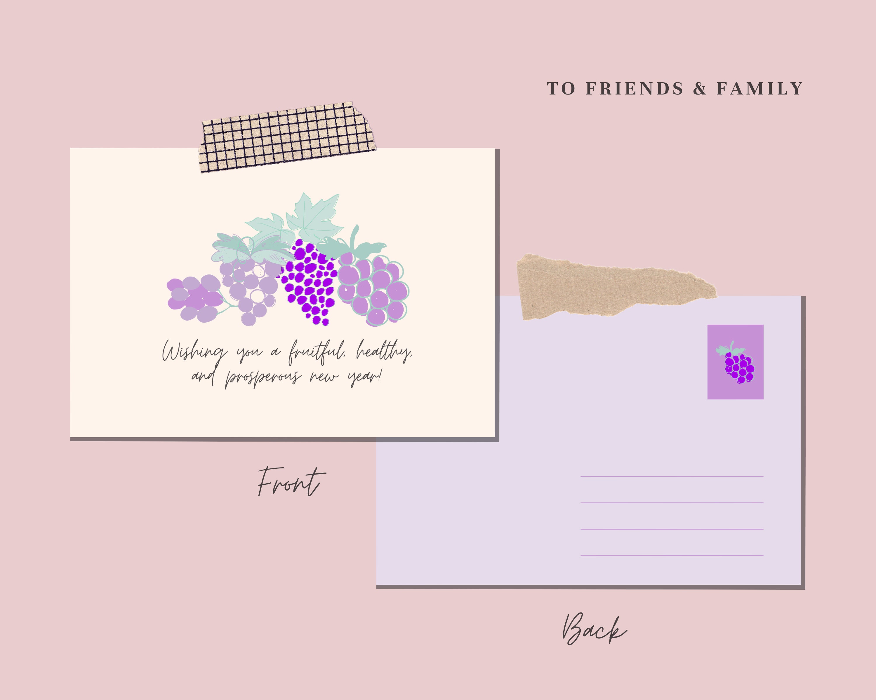 Grape Post Card Wishing You a Fruitful, Healthy, and Prosperous New ...