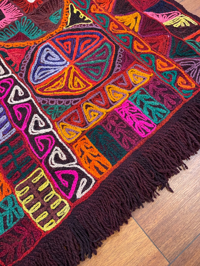 Small Marash Embroidered Arabic Kilim - Vintage Samawa Iraq-syria Small ...