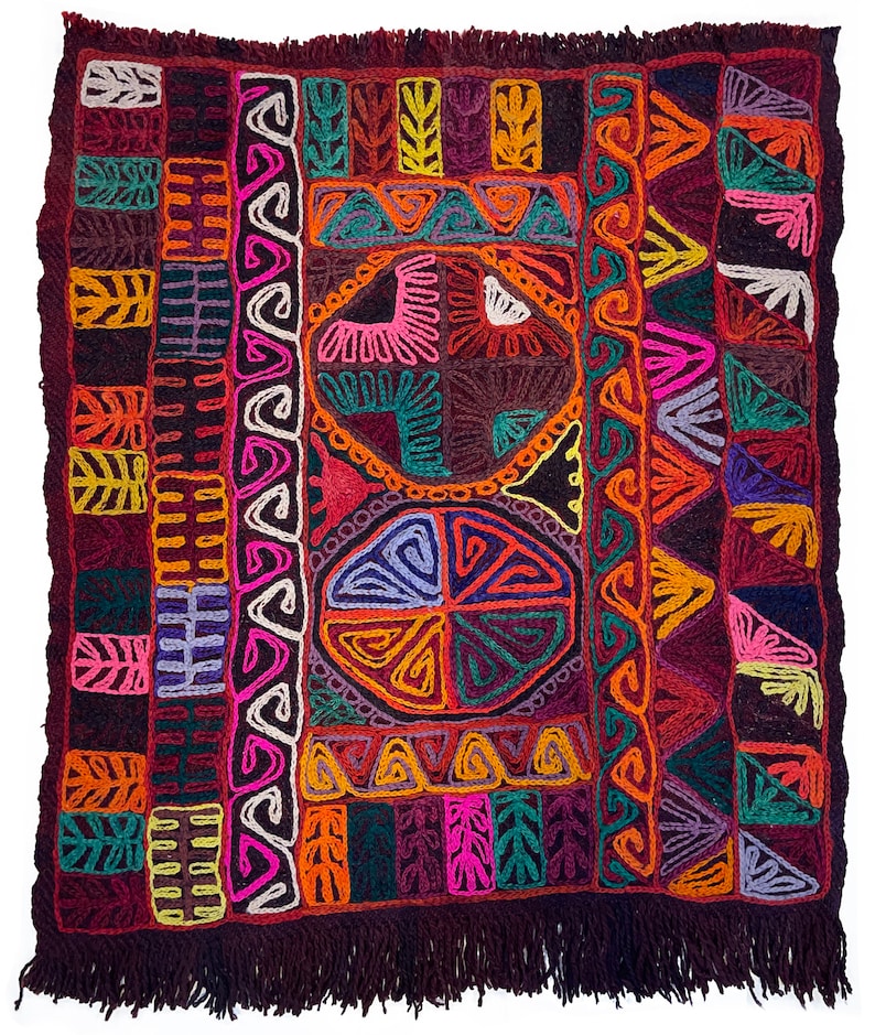 Small Marash Embroidered Arabic Kilim - Vintage Samawa Iraq-syria Small ...