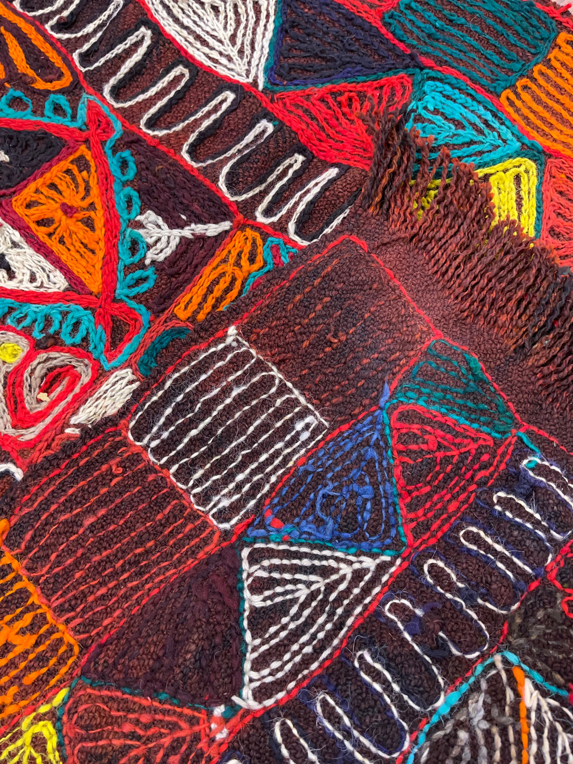 Small Marash Embroidered Arabic Kilim - Vintage Samawa Iraq-syria Small ...